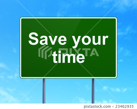 Timeline concept: Save Your Time on road sign - Stock Illustration ...