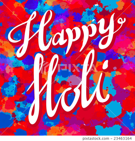 Happy Holi spring festival colors greeting vector-插圖素材 [23463164] - PIXTA圖庫