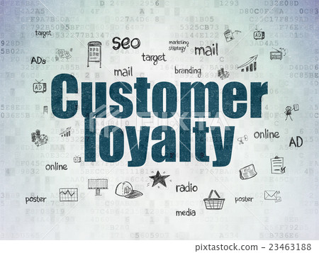Advertising concept: Customer Loyalty on Digital - Stock Illustration ...
