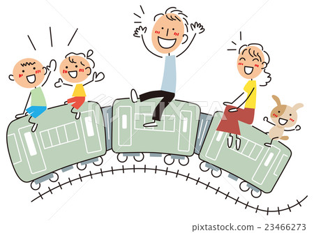 Family on train - Stock Illustration [23466273] - PIXTA