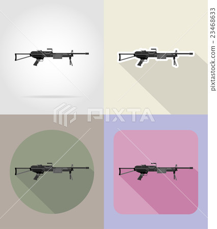 modern weapon firearms flat icons vector - Stock Illustration [23468633 ...