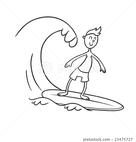 surfer, doodle - Stock Illustration [23475727] - PIXTA