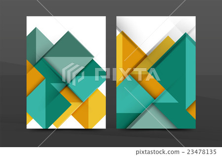 Colorful geometric A4 business print template - Stock Illustration ...