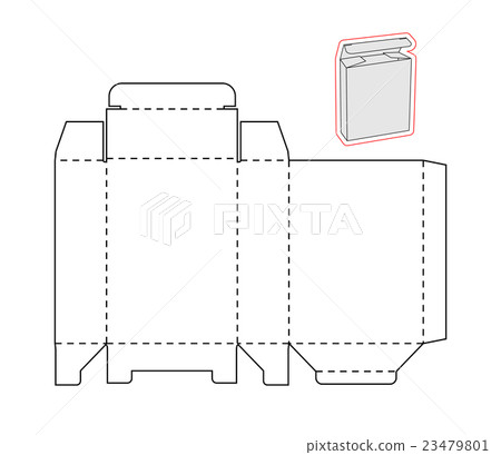 Template of a simple Box. Cut out Paper or - Stock Illustration ...