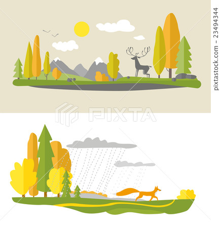 Autumn flat design - Stock Illustration [23494344] - PIXTA