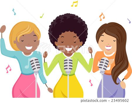 Girls Stickman Backup Singers - Stock Illustration [23495602] - PIXTA