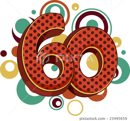 Number 60 Design Retro Circles - Stock Illustration [23495659] - PIXTA