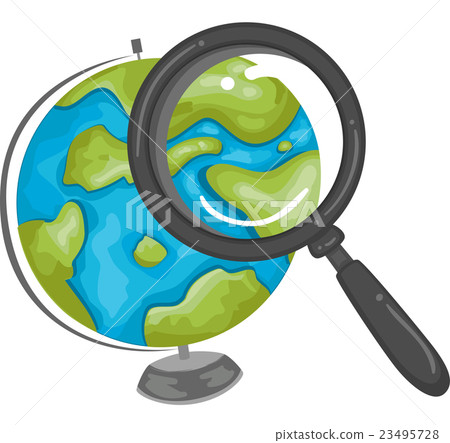 Globe Magnifying Glass - Stock Illustration [23495728] - PIXTA