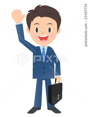 A businessman with a bag, illustration material... - Stock Illustration ...
