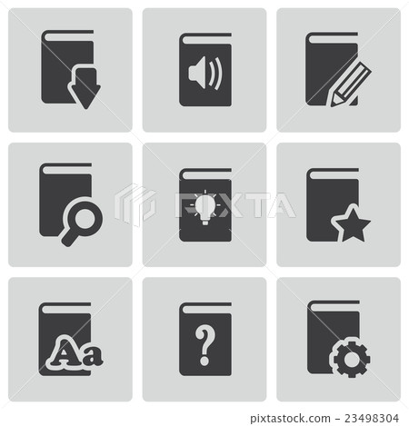 Vector black books icons set - Stock Illustration [23498304] - PIXTA