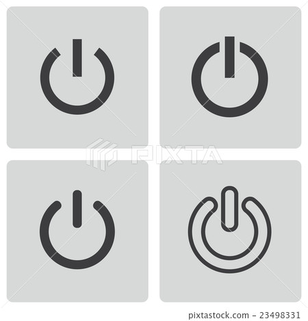 Vector black shut down icons set - Stock Illustration [23498331] - PIXTA