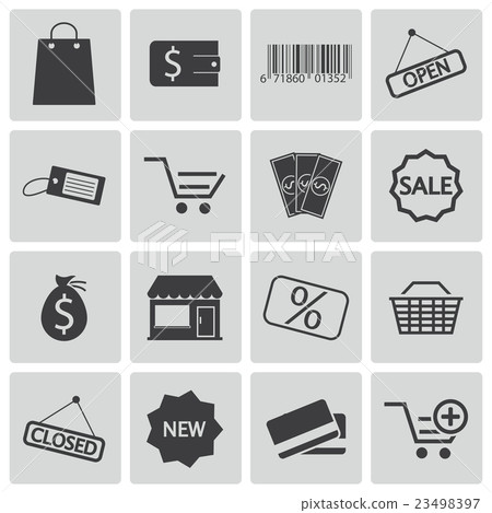 Vector Black Shop Icons Set - Stock Illustration [23498397] - PIXTA