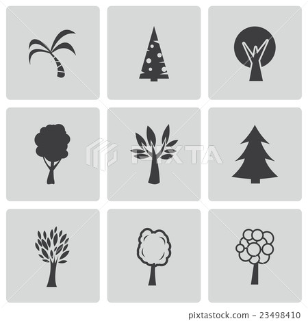 Vector black trees icons set - Stock Illustration [23498410] - PIXTA