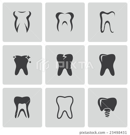 Vector black teeth icons set - Stock Illustration [23498431] - PIXTA
