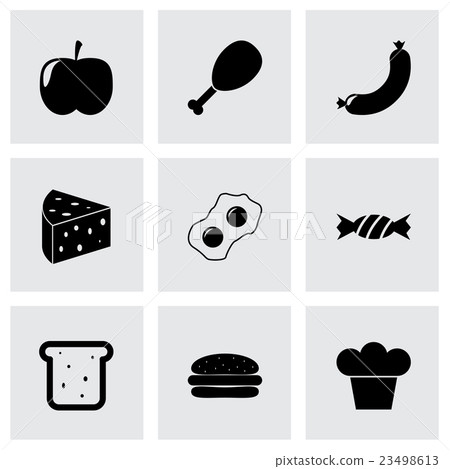 Vector black food icon set - Stock Illustration [23498613] - PIXTA