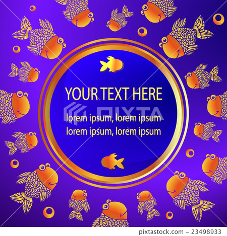 Frame template with goldfish - Stock Illustration [23498933] - PIXTA