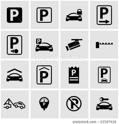 Vector black parking icon set-插圖素材 [23507428] - PIXTA圖庫