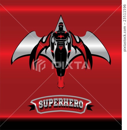 Superhero. winged superhero. masked superhero. - Stock Illustration ...