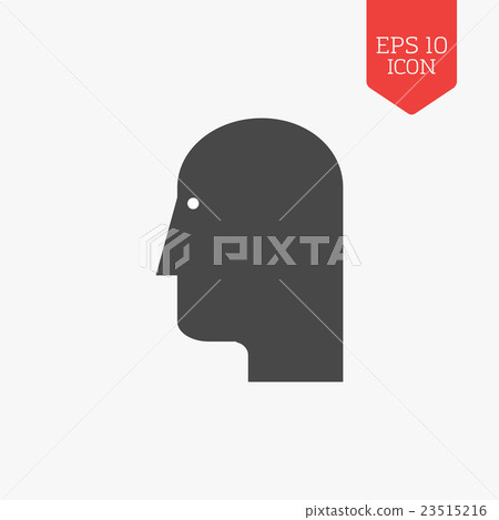 Head icon. Flat design gray color symbol. - Stock Illustration ...