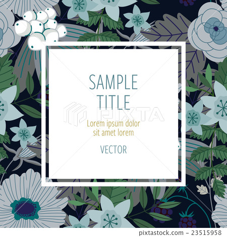 Cute invitation template with flower decoration - Stock Illustration ...