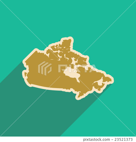 flat icon with long shadow map of Canada - Stock Illustration [23521373 ...