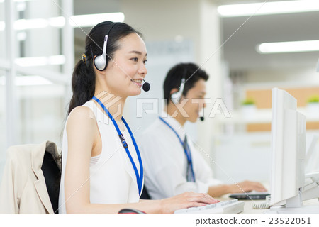 Stock Photo: call center, operator, receiving calls - Stock Image ...