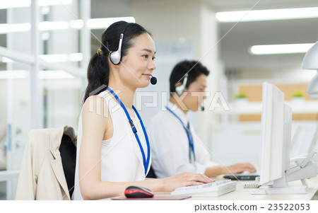 Stock Photo: call center, operator, receiving calls - Stock Image ...
