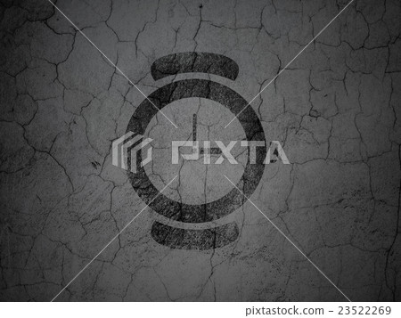 Timeline concept: Watch on grunge wall background - Stock Illustration ...