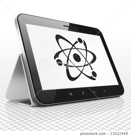 Science concept: Tablet Computer with Molecule on - Stock Illustration ...