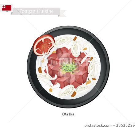 Ota Ika or Tongan Raw Fish in Coconut Cream - Stock Illustration ...