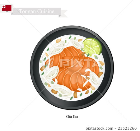 Ota Ika or Tongan Raw Fish in Coconut Milk - Stock Illustration ...