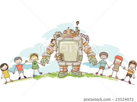 Steampunk Stickman Kids Robot Hands - Stock Illustration [23524072] - PIXTA