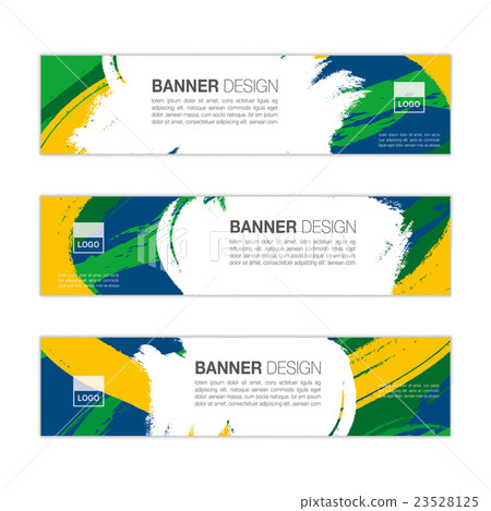 Vector banner template with colored lines. - Stock Illustration ...