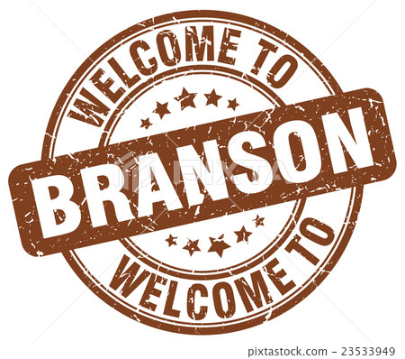 welcome to Branson brown round vintage stamp - Stock Illustration ...