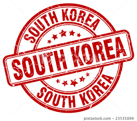 South Korea red grunge round vintage rubber stamp - Stock Illustration ...