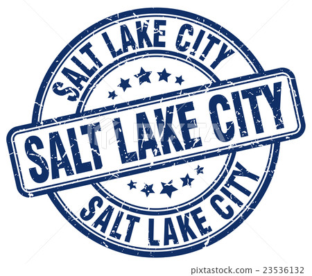 Salt Lake City blue grunge round rubber stamp - Stock Illustration ...