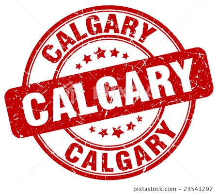 Calgary red grunge round vintage rubber stamp - Stock Illustration ...