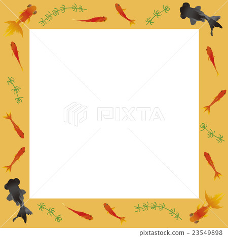 Goldfish square frame Shadowless orange color - Stock Illustration ...