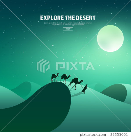 Desert trip. Extreme tourism and travelling. Back - Stock Illustration ...