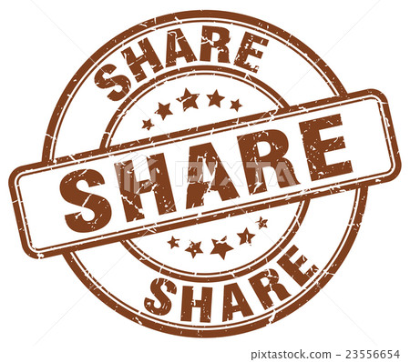 share brown grunge round vintage rubber stamp - Stock Illustration ...