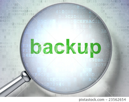 Software concept: Backup with optical glass - Stock Illustration ...