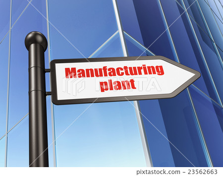 Manufacuring concept: sign Manufacturing Plant on - Stock Illustration ...
