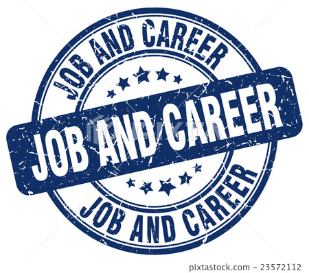 job and career blue grunge round rubber stamp - Stock Illustration ...