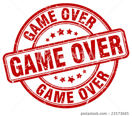 game over red grunge round vintage rubber stamp - Stock Illustration ...