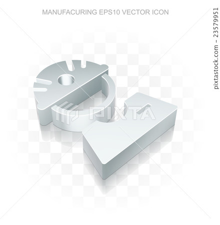 Industry icon: Flat metallic 3d Factory Worker - Stock Illustration ...