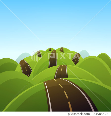 Hill Road - Stock Illustration [23583328] - PIXTA