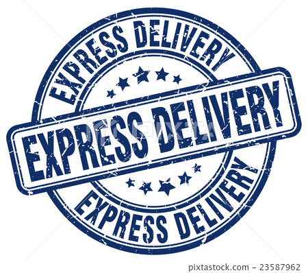 express delivery blue grunge round rubber stamp - Stock Illustration ...