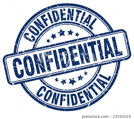 confidential blue grunge round rubber stamp - Stock Illustration ...