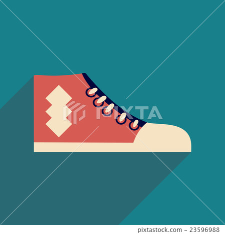 Flat icon with long shadow casual gumshoes - Stock Illustration ...