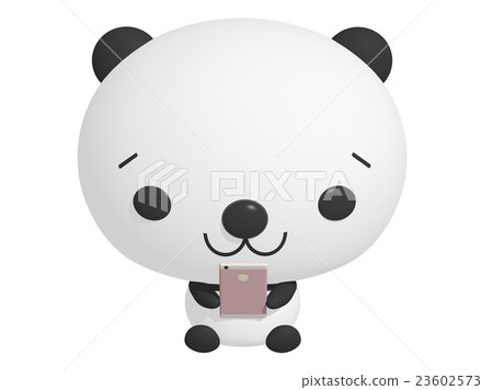 Panda sitting with smartphone - Stock Illustration [23602573] - PIXTA